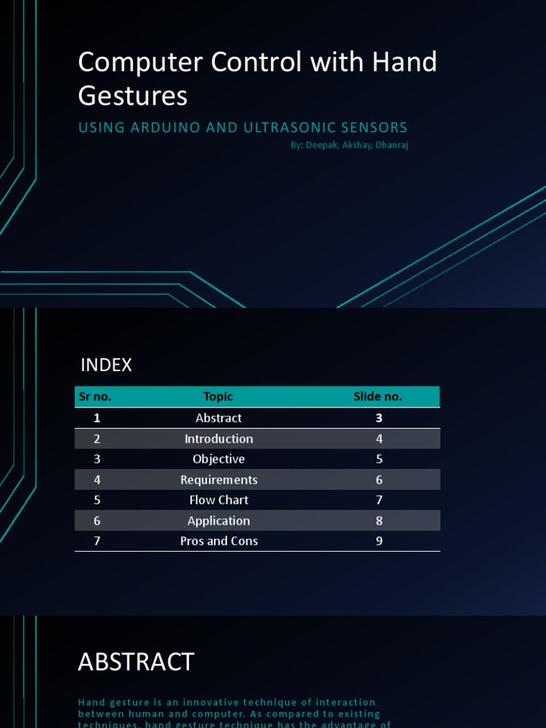 Computer Control With Hand Gestures | PDF | Arduino | Electronic ...