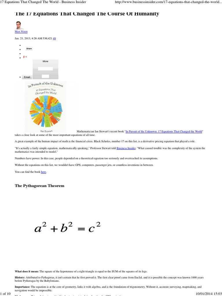 17 Equations That Changed The World - Business Insider | Download Free ...