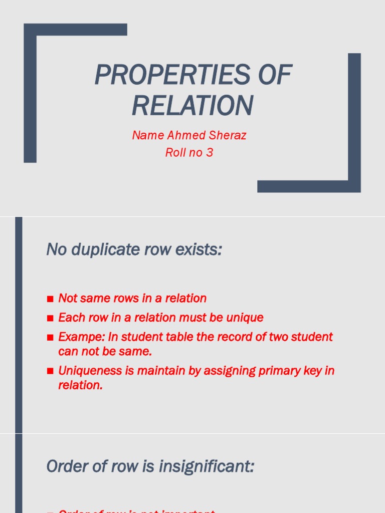 Properties of Relation | PDF