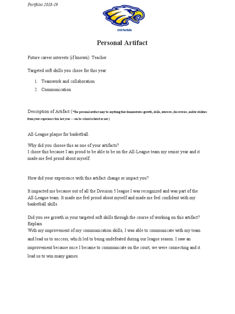 Personal Artifact | PDF