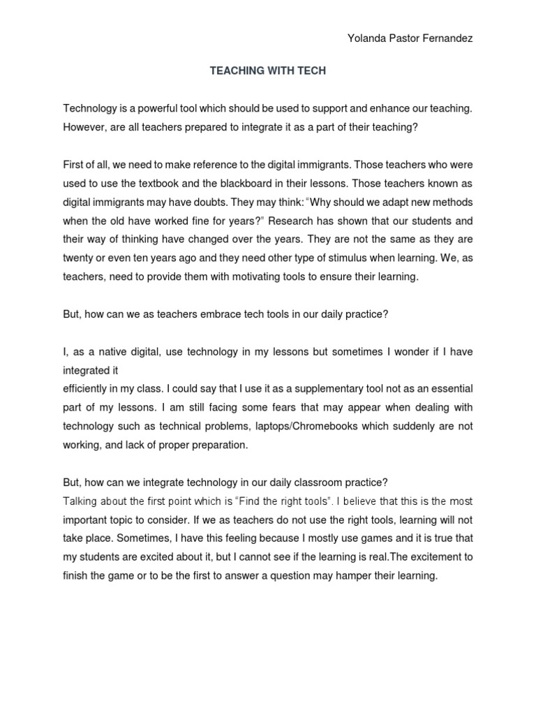 Tech | PDF | Teachers | Change