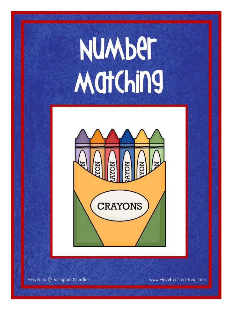 Number Matching Activity Crayons | PDF | Teaching Methods & Materials