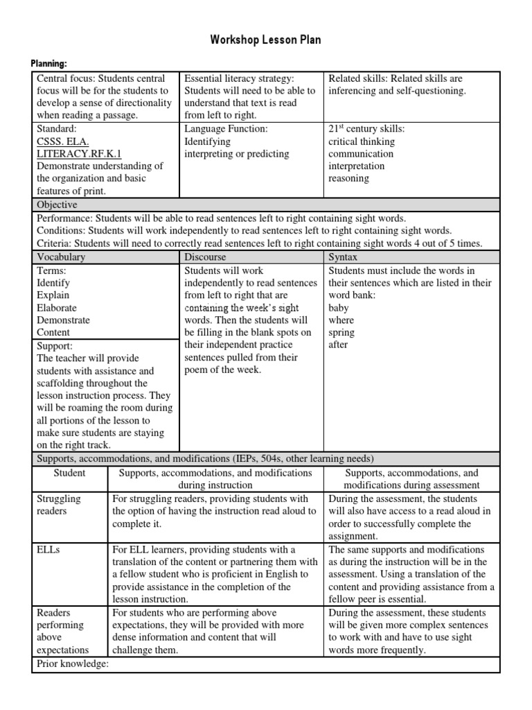 Read Imb Lesson Plan - Julia | PDF | Educational Assessment | Literacy