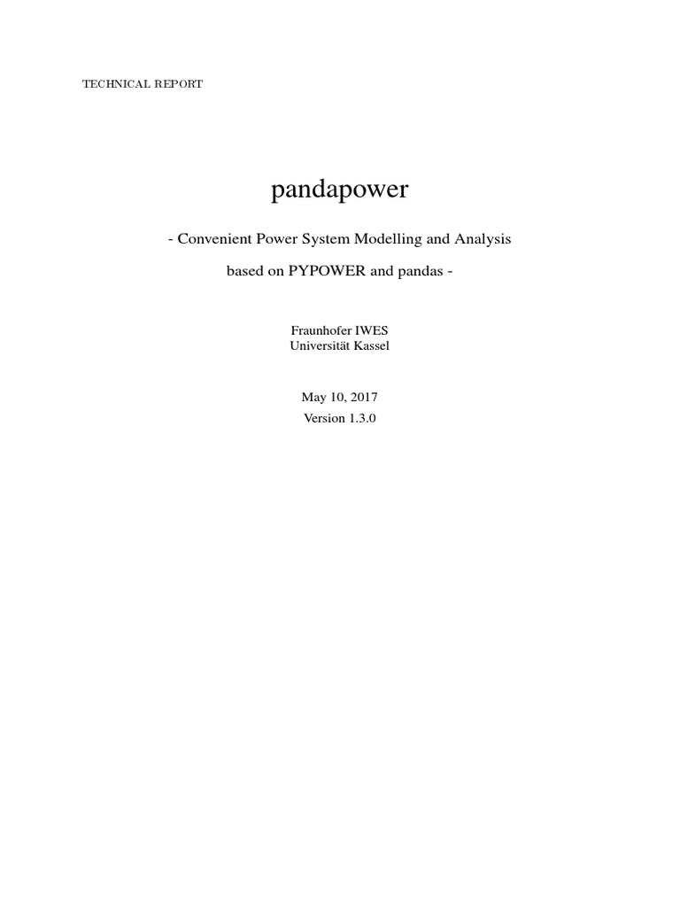 Pandapower PDF | PDF | Transformer | Electric Power