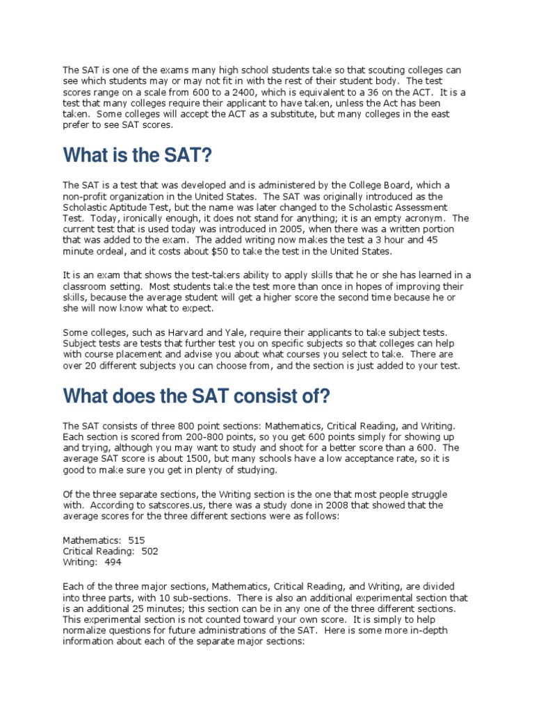 Sat Course Note | PDF | Sat | Act (Test)