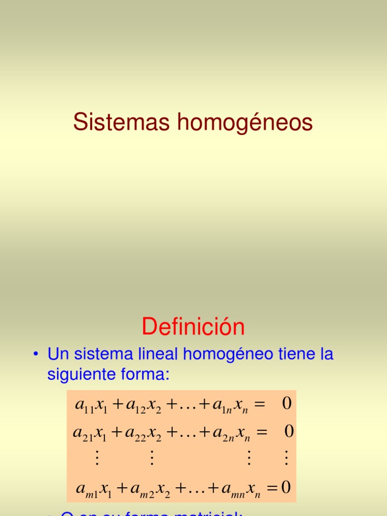 Clase 4 Sistemas Homogéneos | PDF | Teoría de la matriz | Matriz ...