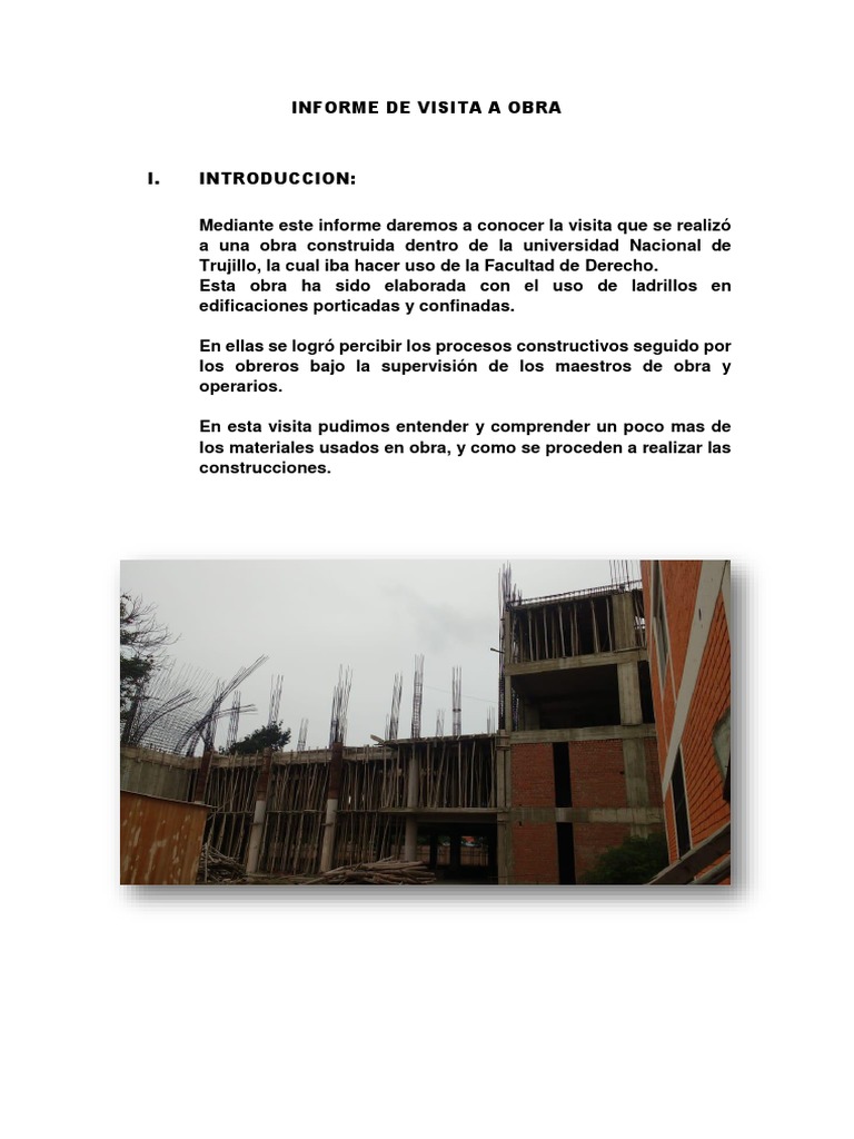 Informe de Visita A Obra | PDF | Ladrillo