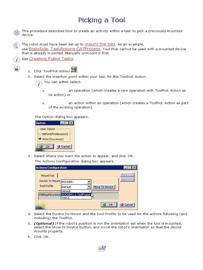 Picking A Tool: Mount The Tool Bodyside - Taskactions - Catprocess ...
