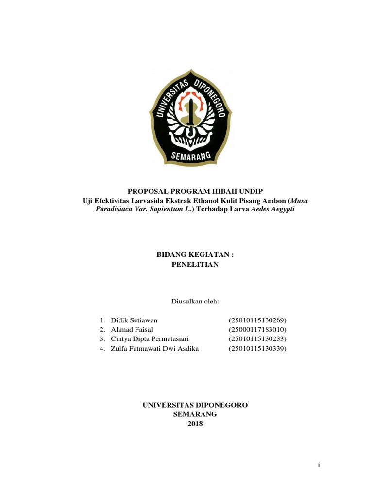 PROPOSAL PROGRAM HIBAH UNDIP Edit 1 | PDF