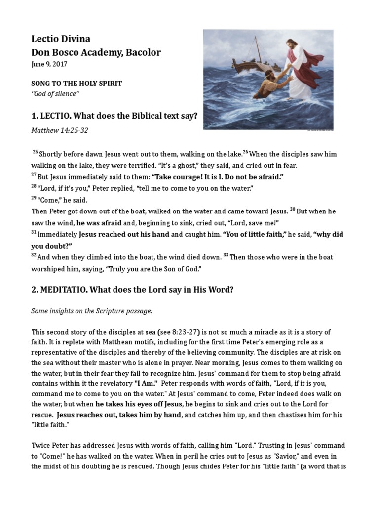 Lectio Divina 1 | PDF | Lectio Divina | Saint Peter
