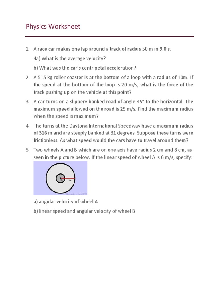 Physics Worksheet | PDF | Teaching Methods & Materials | Science ...