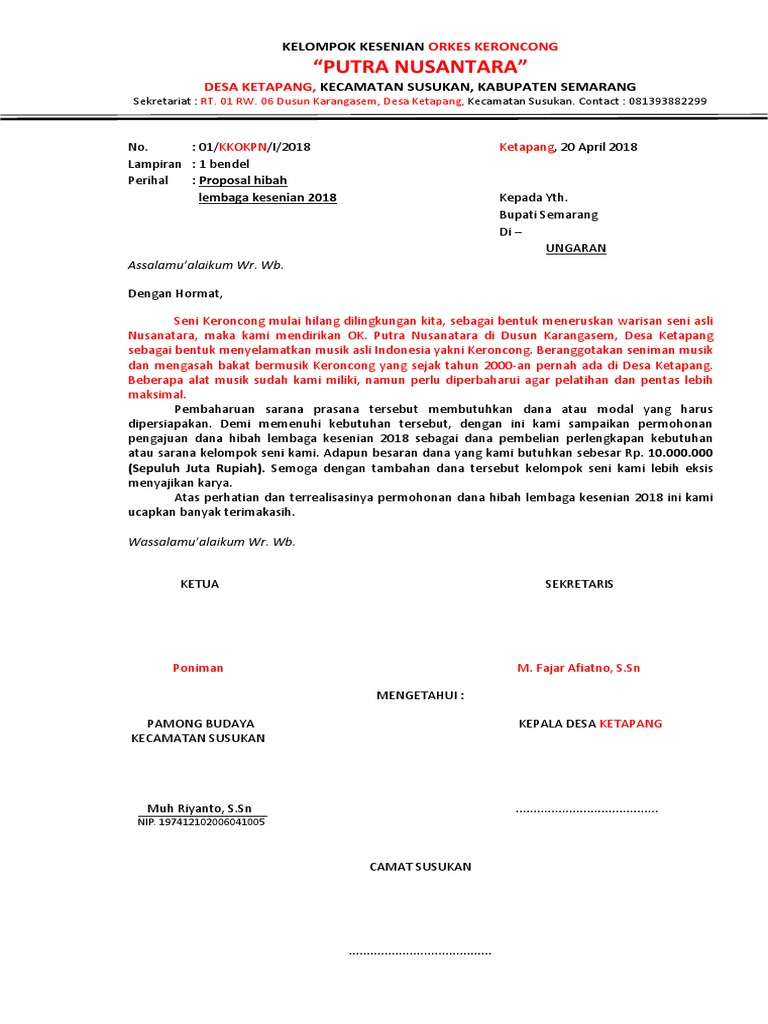 Contoh Proposal Hibah Seni-1 | PDF