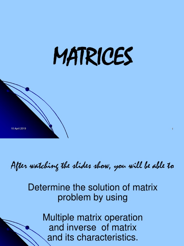 Matrices | PDF | Matrix (Mathematics) | Algebra