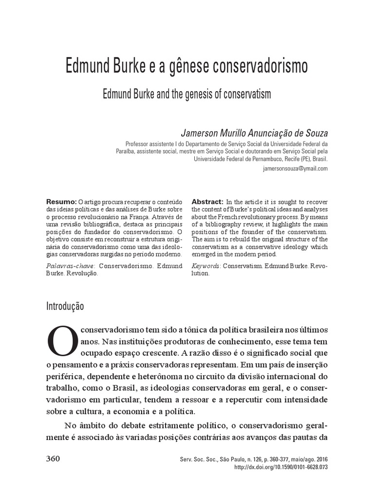 Edmund Burke e A Gênese Conservadorismo PDF | PDF | Conservadorismo ...