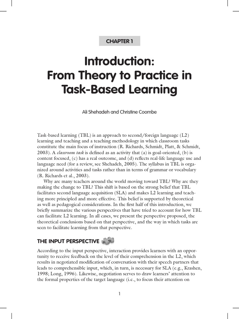 Task Based Learning Article | PDF | Second Language | Fluency