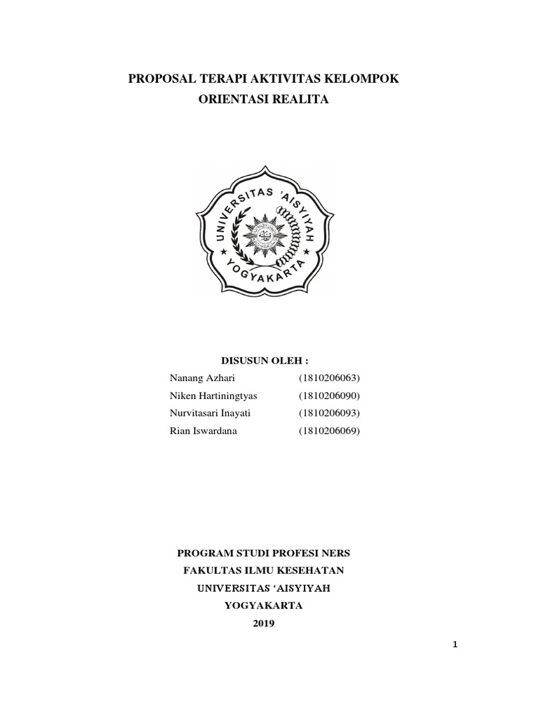 Proposal TAK Waham (Orientasi Realita) | PDF | Pengembangan Diri | Sains & Matematika