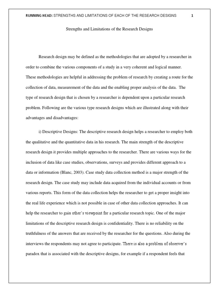 Research Design Strengths and Limitations | PDF | Experiment | Research ...