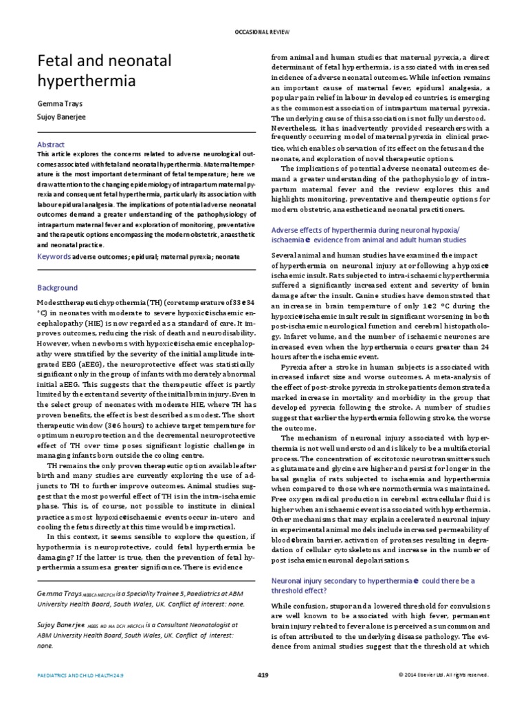 Neonatal Hyperthermia | PDF | Fever | Childbirth