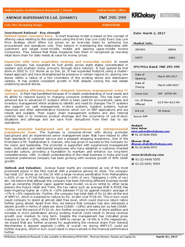 Avenue Supermarts Ltd. (DMART) IPO: Strong Financial Performance and ...