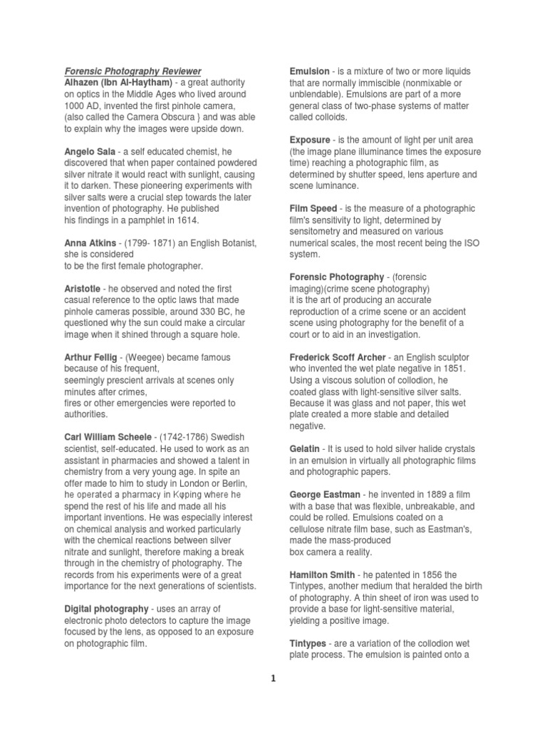 History of Forensic Photography | PDF | Camera | Digital Single Lens ...