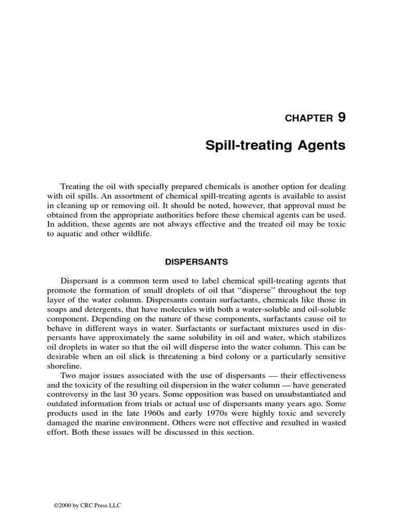 Spilling Treating Agents | PDF | Petroleum | Emulsion