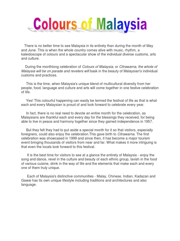 Colourful Malaysia | PDF | Social Science | Art