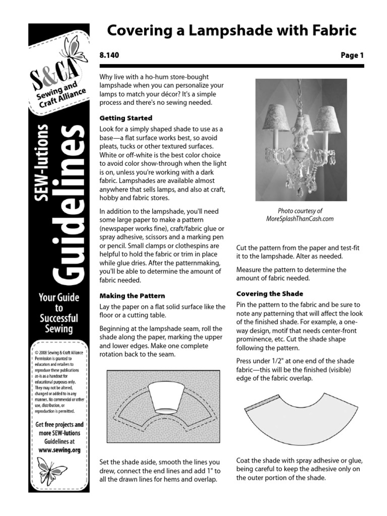 8 140 Covering A Lampshade PDF | PDF | Adhesive | Seam (Sewing)