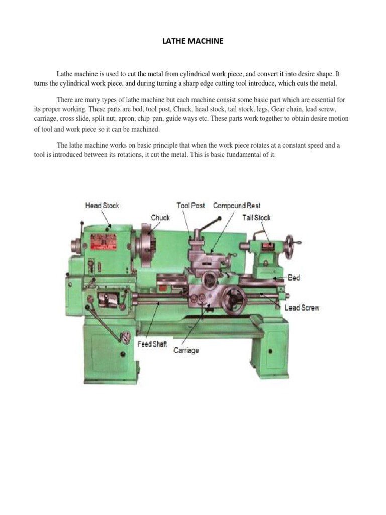 Lathe Machine | PDF | Engineering Tolerance | Crafts