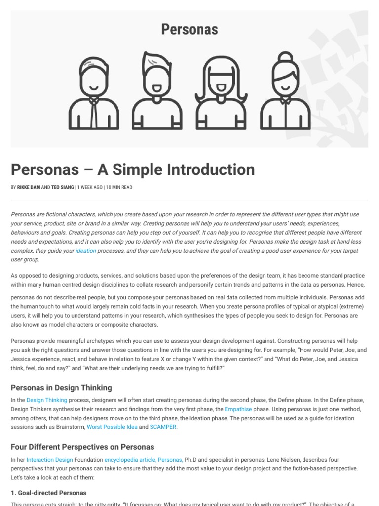 Personas - A Simple Introduction: Ideation | PDF | Design Thinking | Design