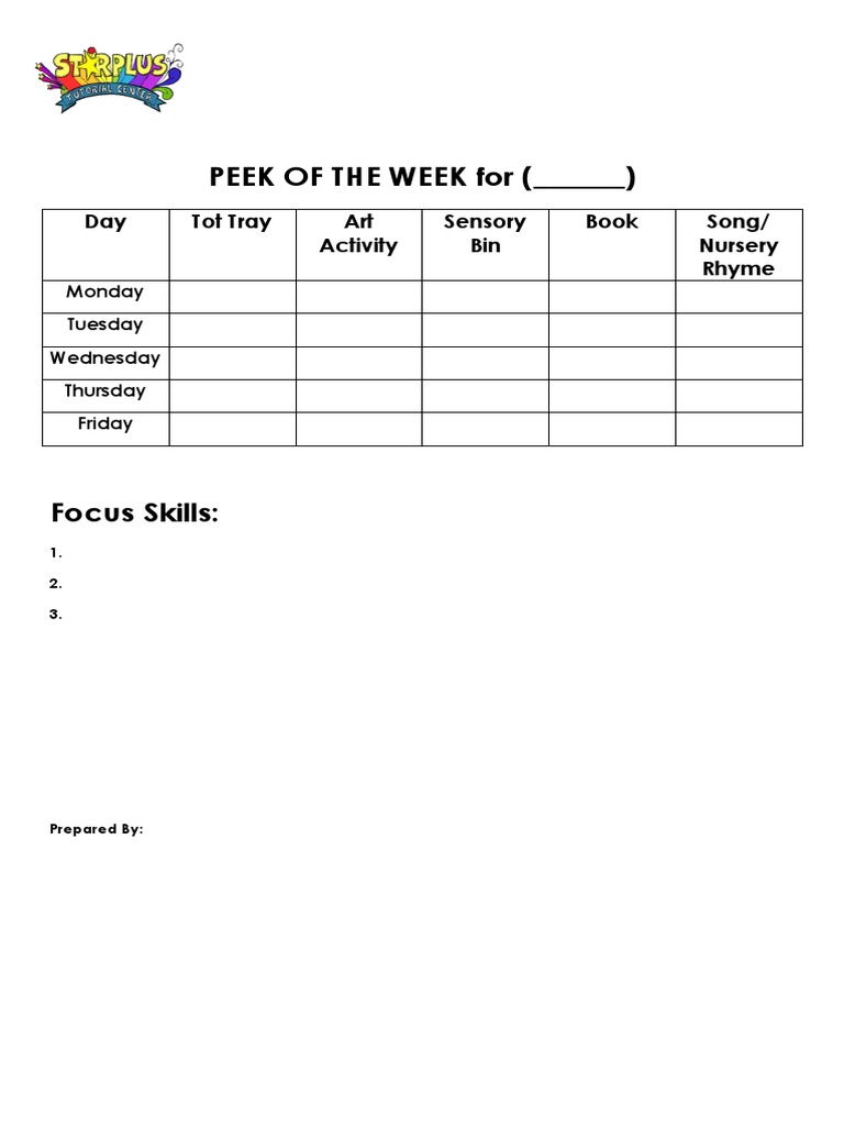 Peek of The Week Format | PDF | Language Arts & Discipline | Art
