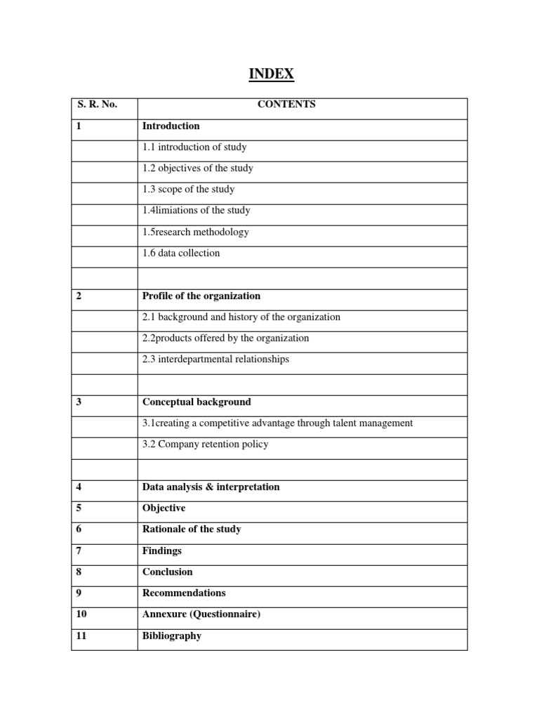 Index: S. R. No. 1 | PDF | Talent Management | Research Design
