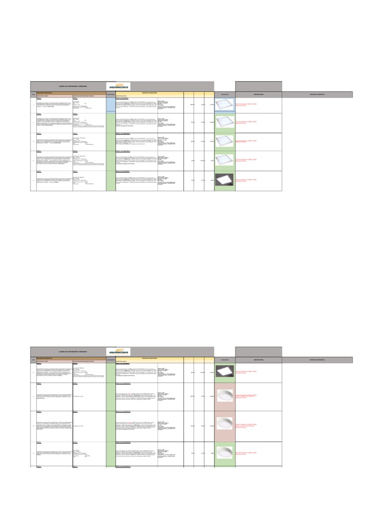 Comp Eett Formato Luminarias Helios | PDF | Diodo emisor de luz | Radiación electromagnética