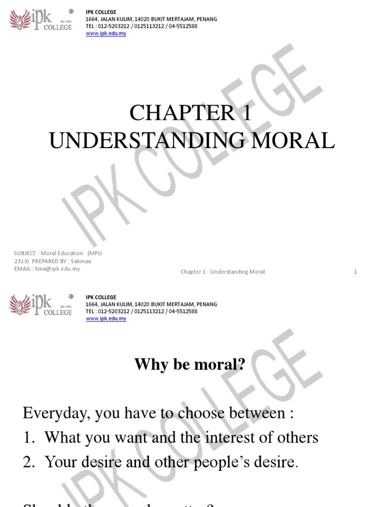 An Introduction to Moral Values and Ethics: A Chapter from a Moral ...