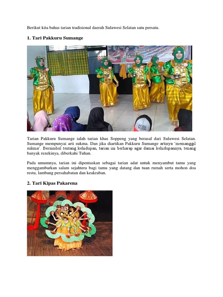 Berikut Kita Bahas Tarian Tradisional Daerah Sulawesi Selatan Satu ...