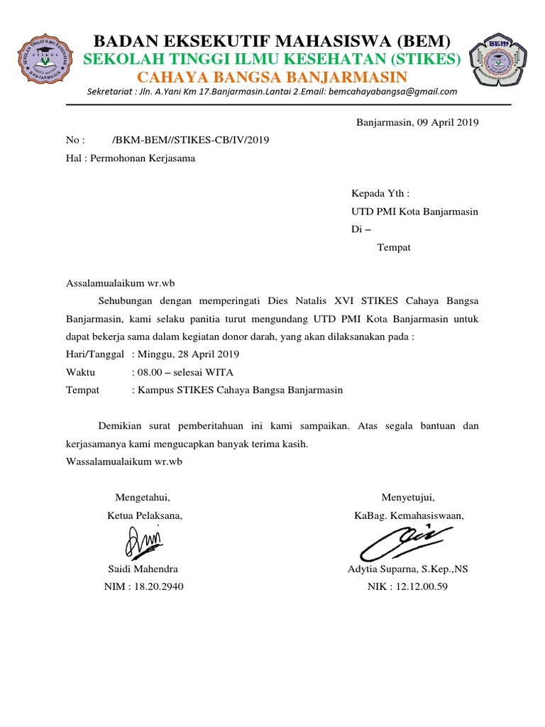 Surat Undangan PMI | PDF
