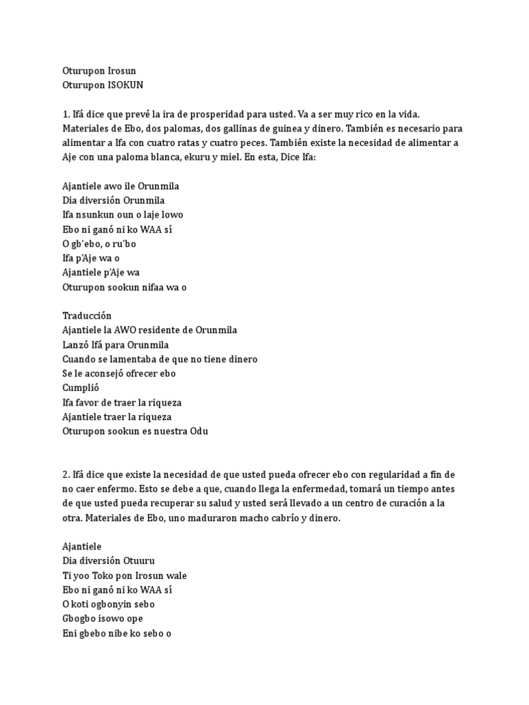 6oturupon Irosun Ingles | PDF | Santeria