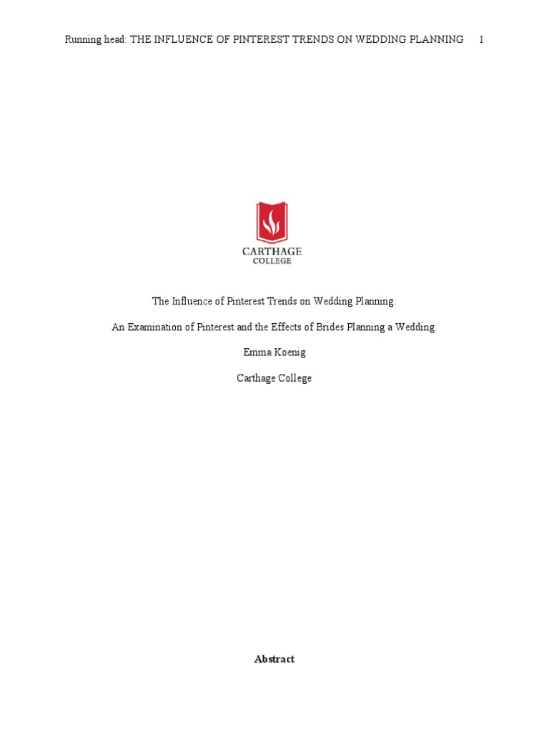Emma Koenig Thesis | PDF | Wedding | Social Media