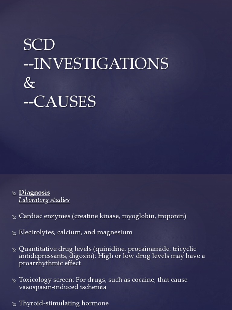 SCD - Investigations & - Causes | PDF | Cardiac Muscle | Heart