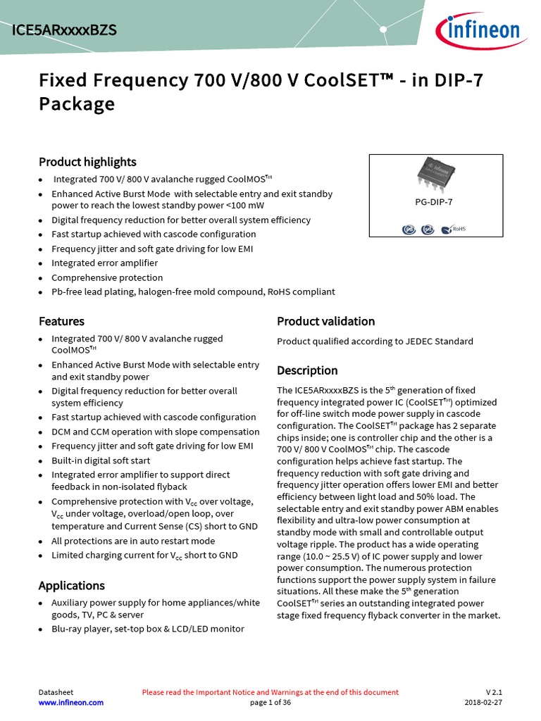 Infineon ICE5ARxxxxBZS DS v02 - 10 EN PDF | PDF | Mosfet | Capacitor