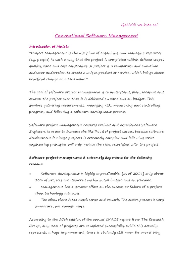 Conventional Software Management | PDF | Software Development | Project Management