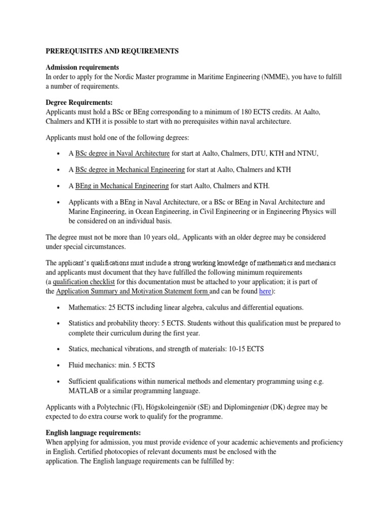 Prerequisites and Requirements | PDF | Academic Degree | University And ...