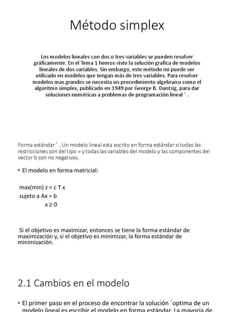Método Simplex | PDF | Matemáticas discretas | Algoritmos