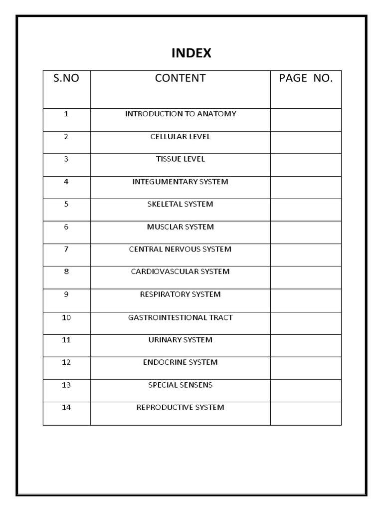 Index: S.No Content Page No | PDF | Wellness