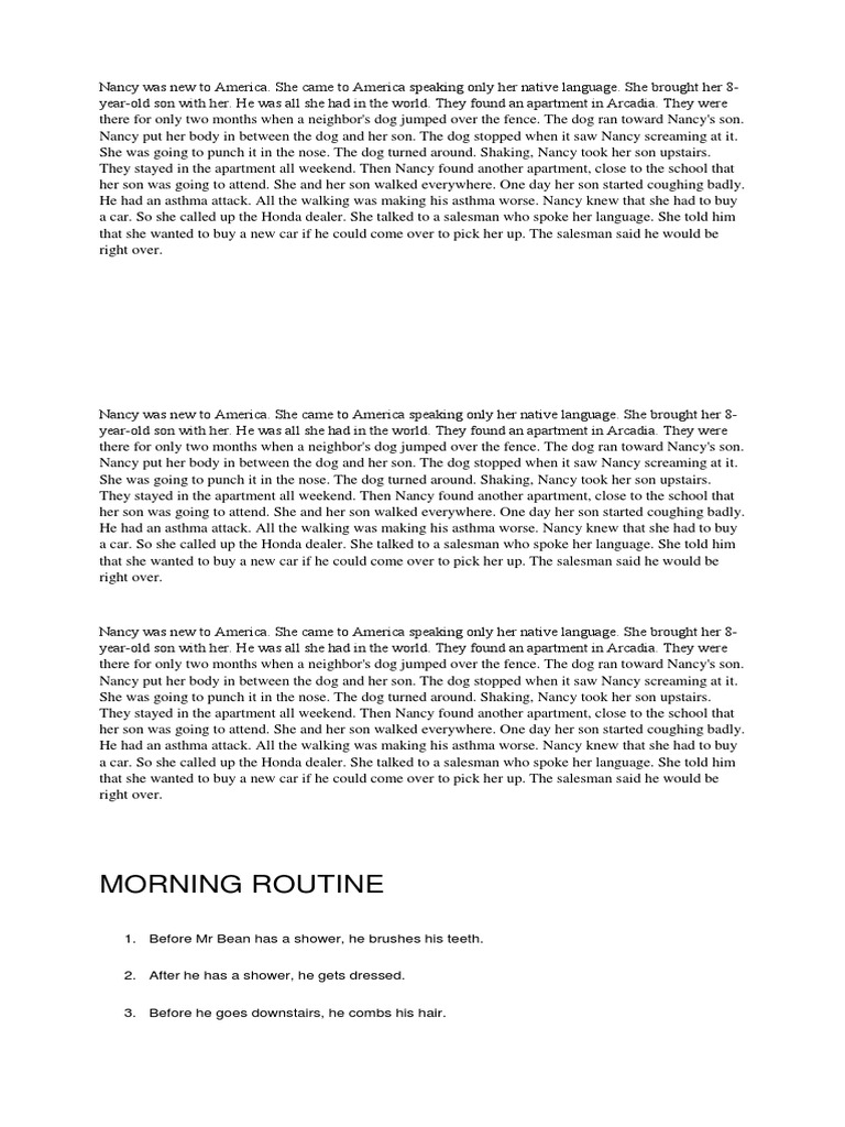 Morning Routine: 1. Before MR Bean Has A Shower, He Brushes His Teeth ...