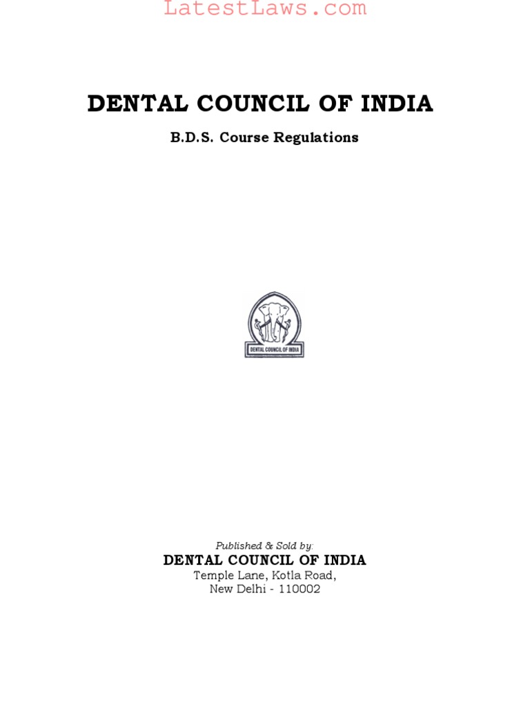 BDS Course Regulations and Syllabus 2023 | PDF | Dental Degree ...