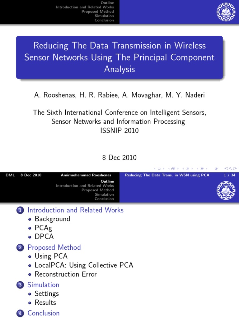 Reducing The Data Transmission in Wireless Sensor Networks Using The Principal Component ...