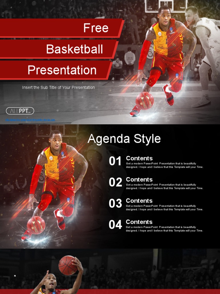Professional Basketball Player Sports PowerPoint Templates | PDF | Page ...