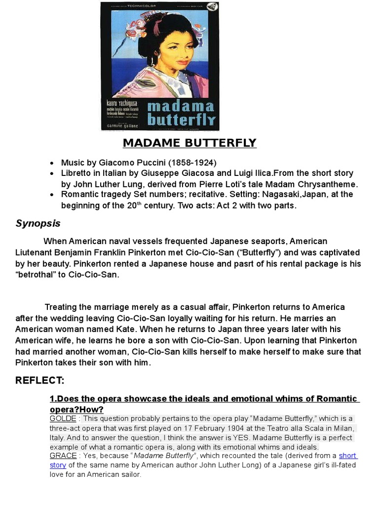 Puccini's Madame Butterfly in 38 Characters | PDF | La Traviata | Opera