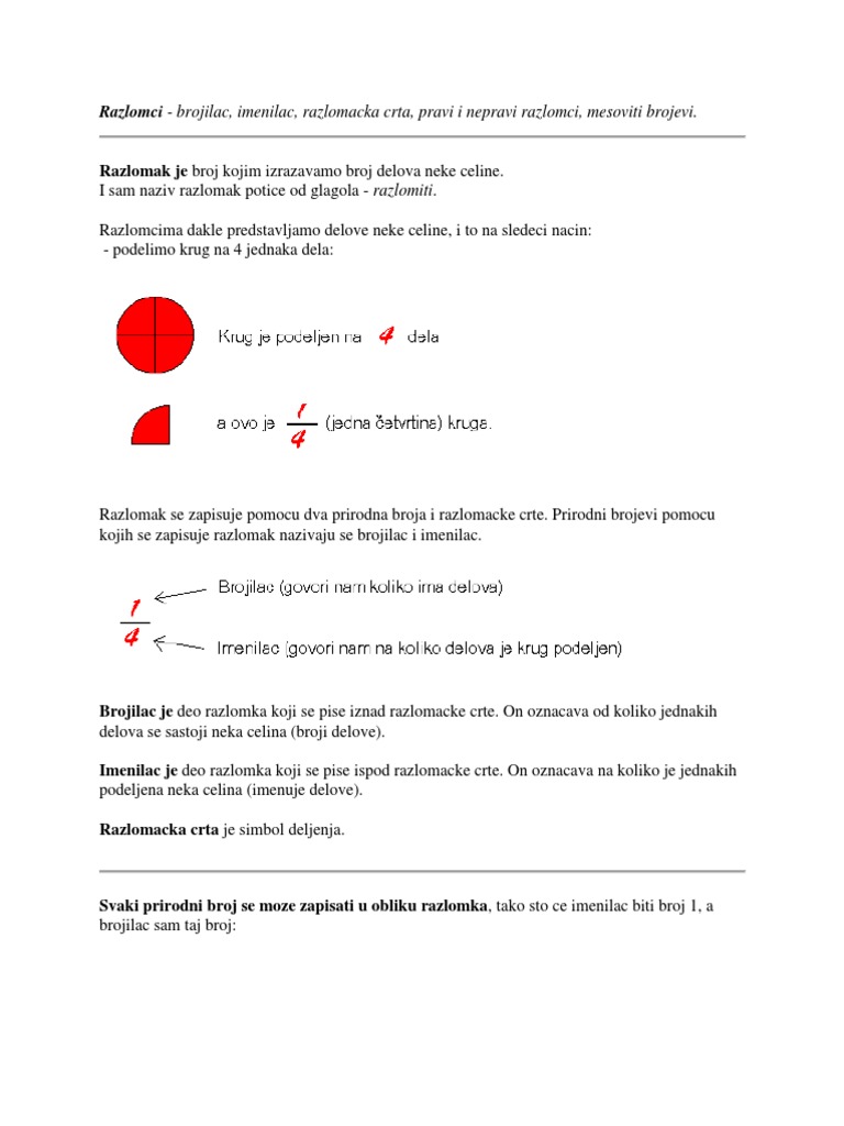 Razlomci (1) - Brojilac, Imenilac, Razlomacka Crta, Pravi I Nepravi ...