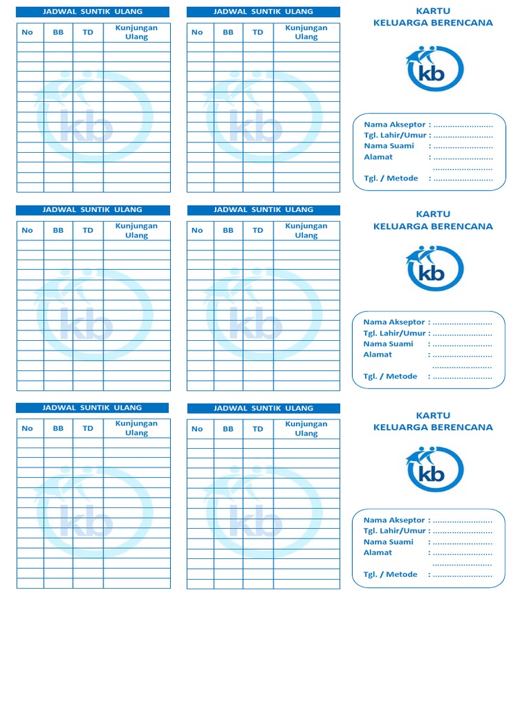 Format Kartu KB | PDF